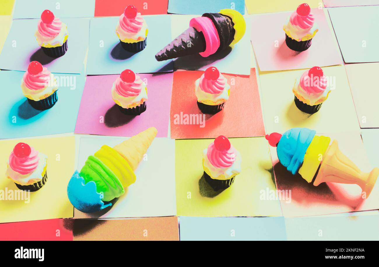 Candy store scene of sugary delight with a playing board of sweet ...