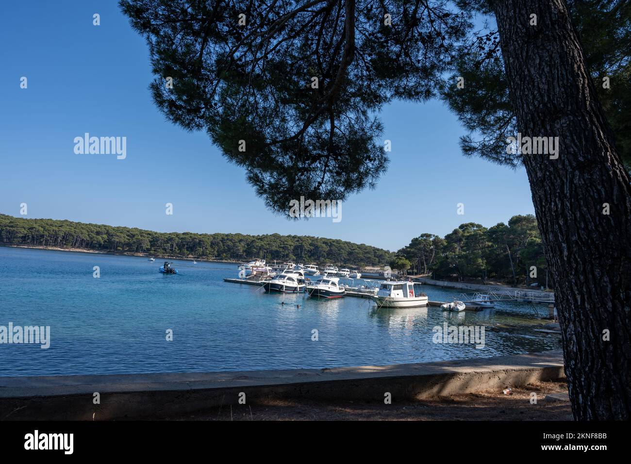 An ocean bay at Osor village, Losinj island, the Adriatic Sea, Croatia ...