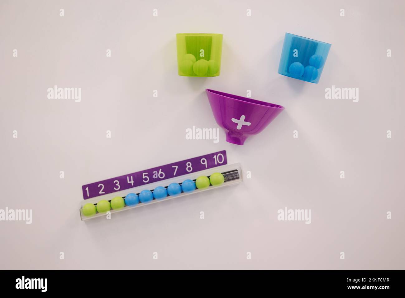 Children learn to count using colorful balls. Kindergarden. Education ...