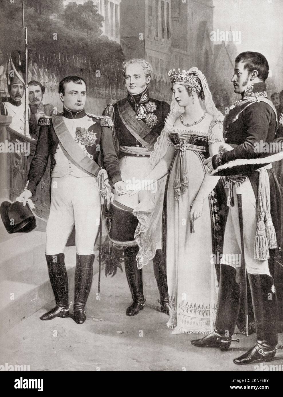 Napoleon Bonaparte meeting the Queen of Prussia at Tilsit, 1807 ...