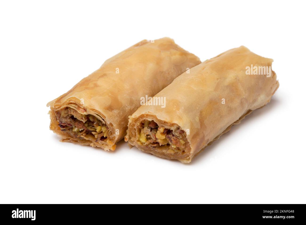 Traditional pair of Syrian cookies stuffed with cashew and pistachio ...