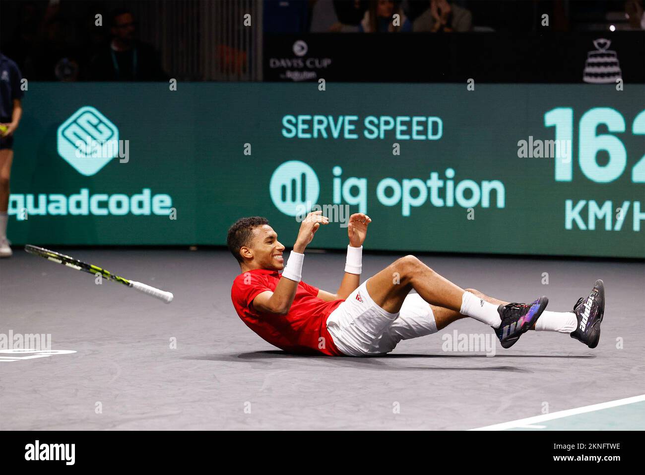Felix Auger-Aliassime (CAN) jubelt nach dem Sieg, Jubel, Freude ...