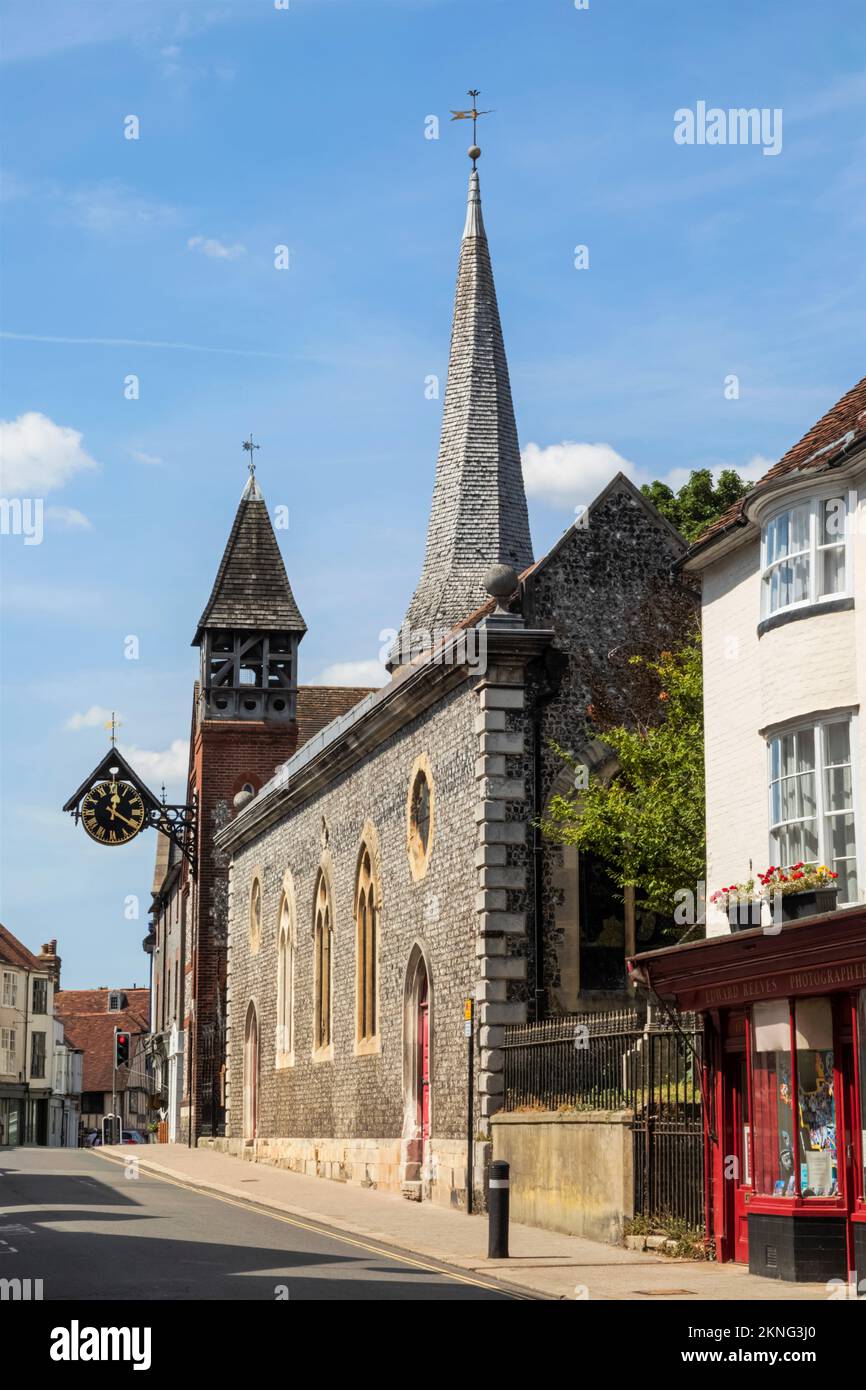 England, East Sussex, Lewes, The High Street and St.Michael In Lewes ...
