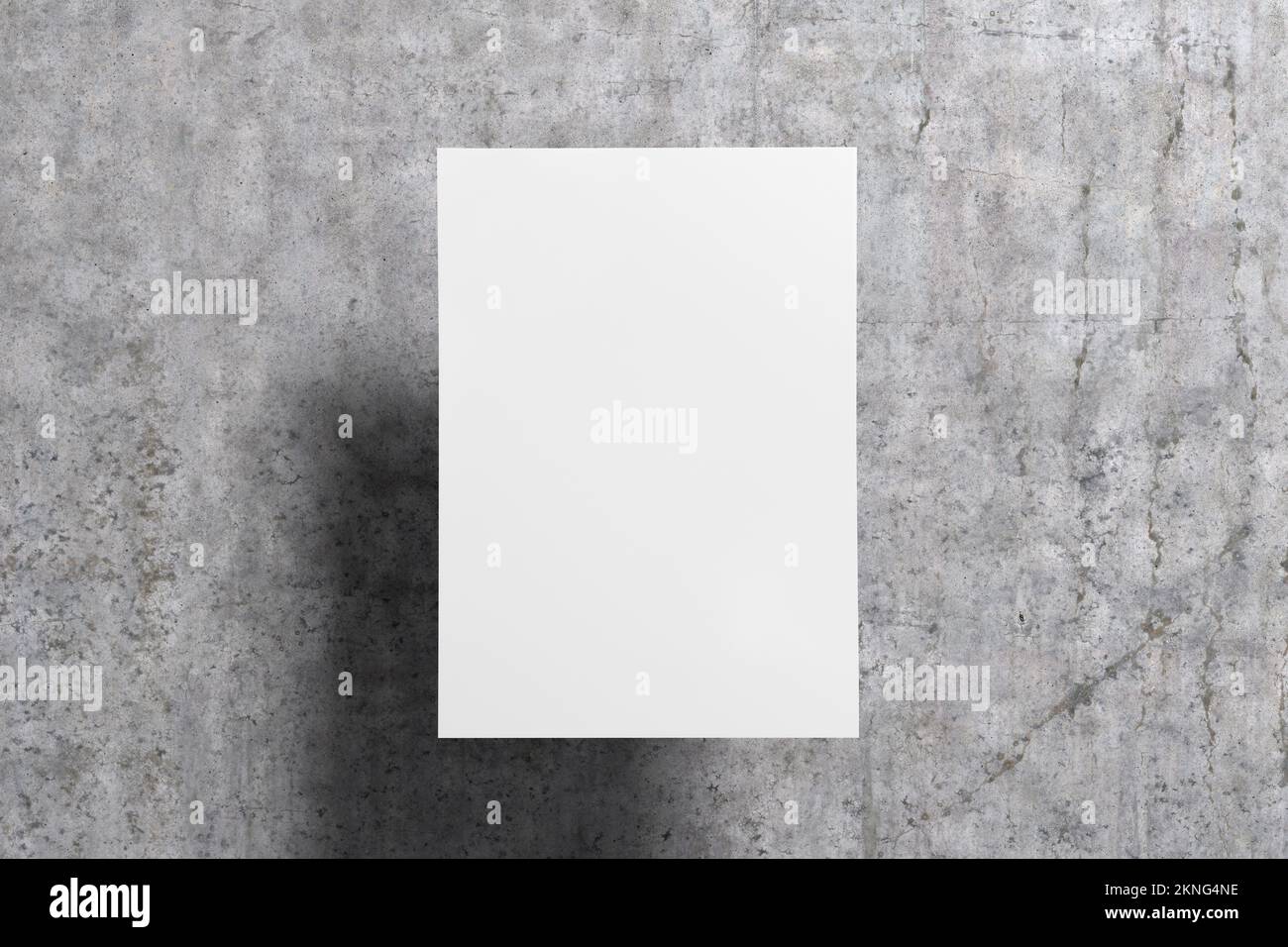 A sheet of paper mock up floating above the cocnrete background Stock ...
