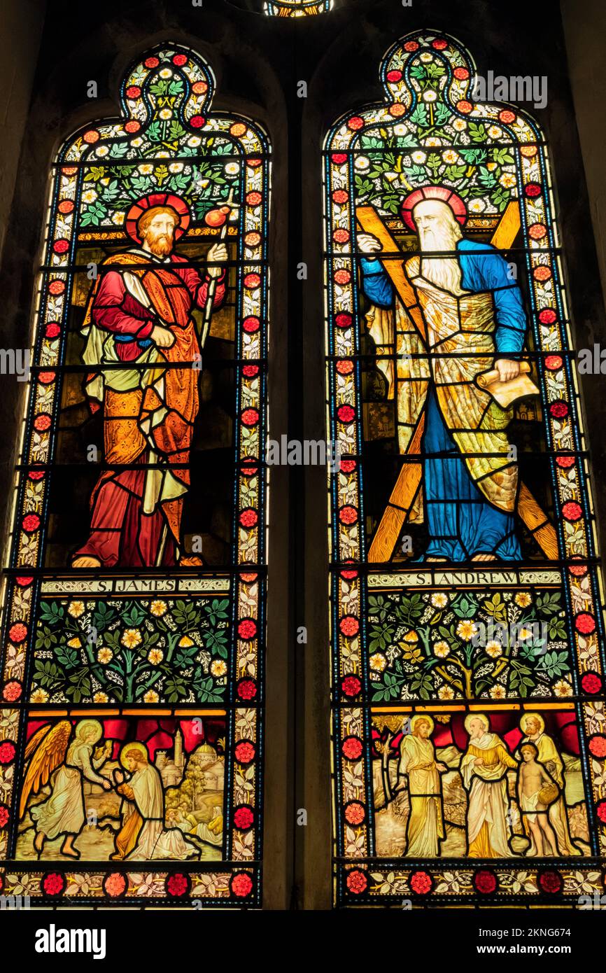England, East Sussex, Lewes, St.Michael In Lewes Church, Stained Glass ...