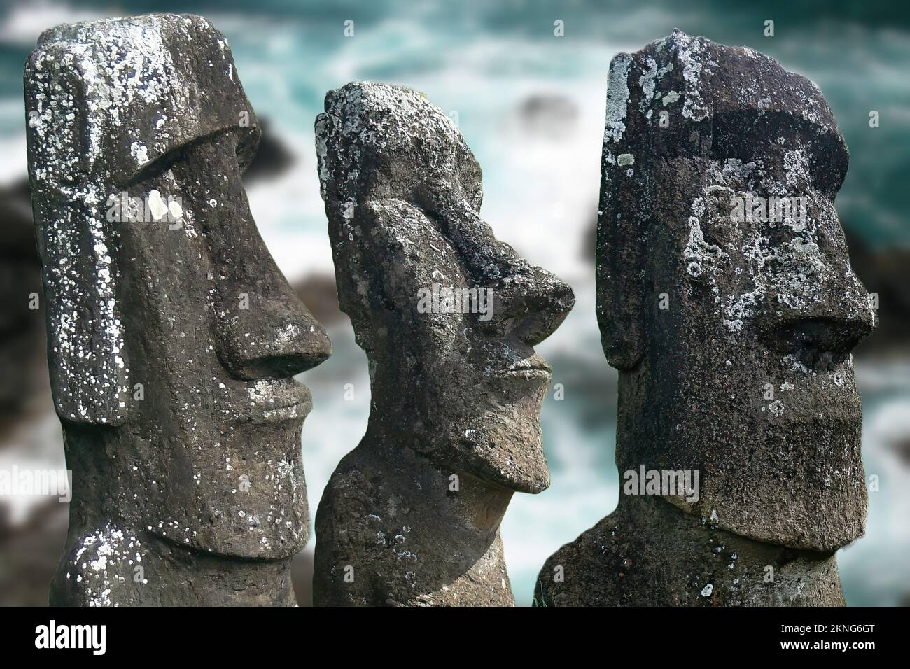 Moai statues in the Rano Raraku Volcano in Easter Island, Rapa Nui ...