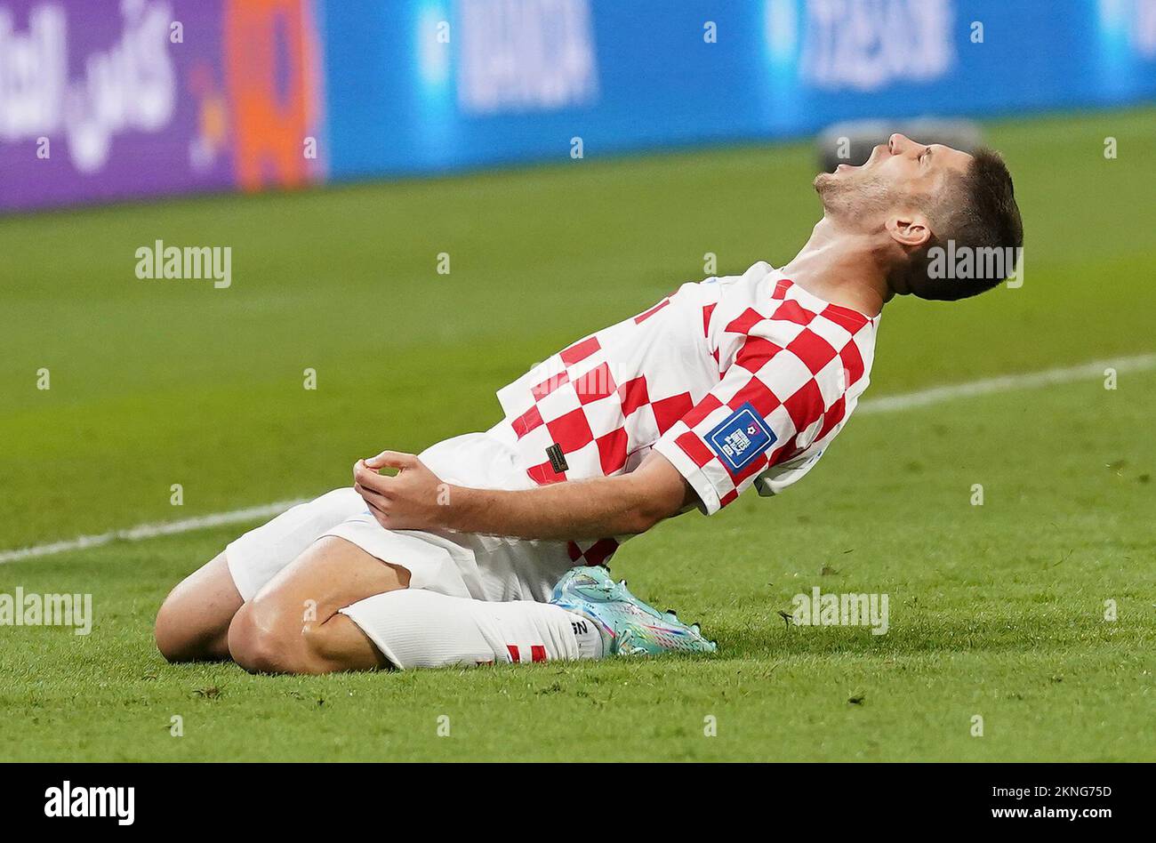 Croatia's Andrej Kramaric celebrates scoring their side's third goal of ...