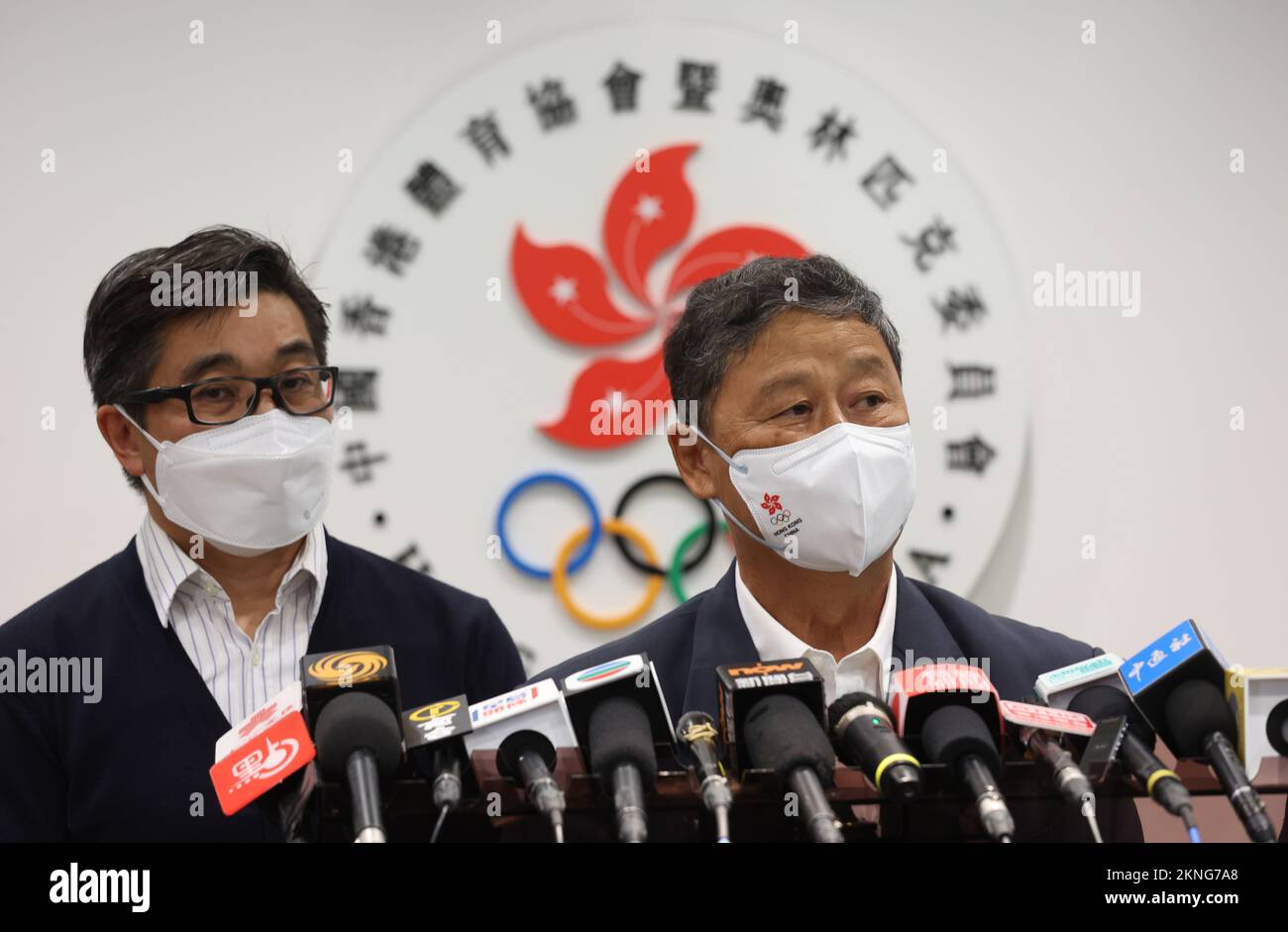(L-R) Paul Cheng Ching-wan, acting commissioner for sports; and Ronnie Wong Man-chiu, honorary ...