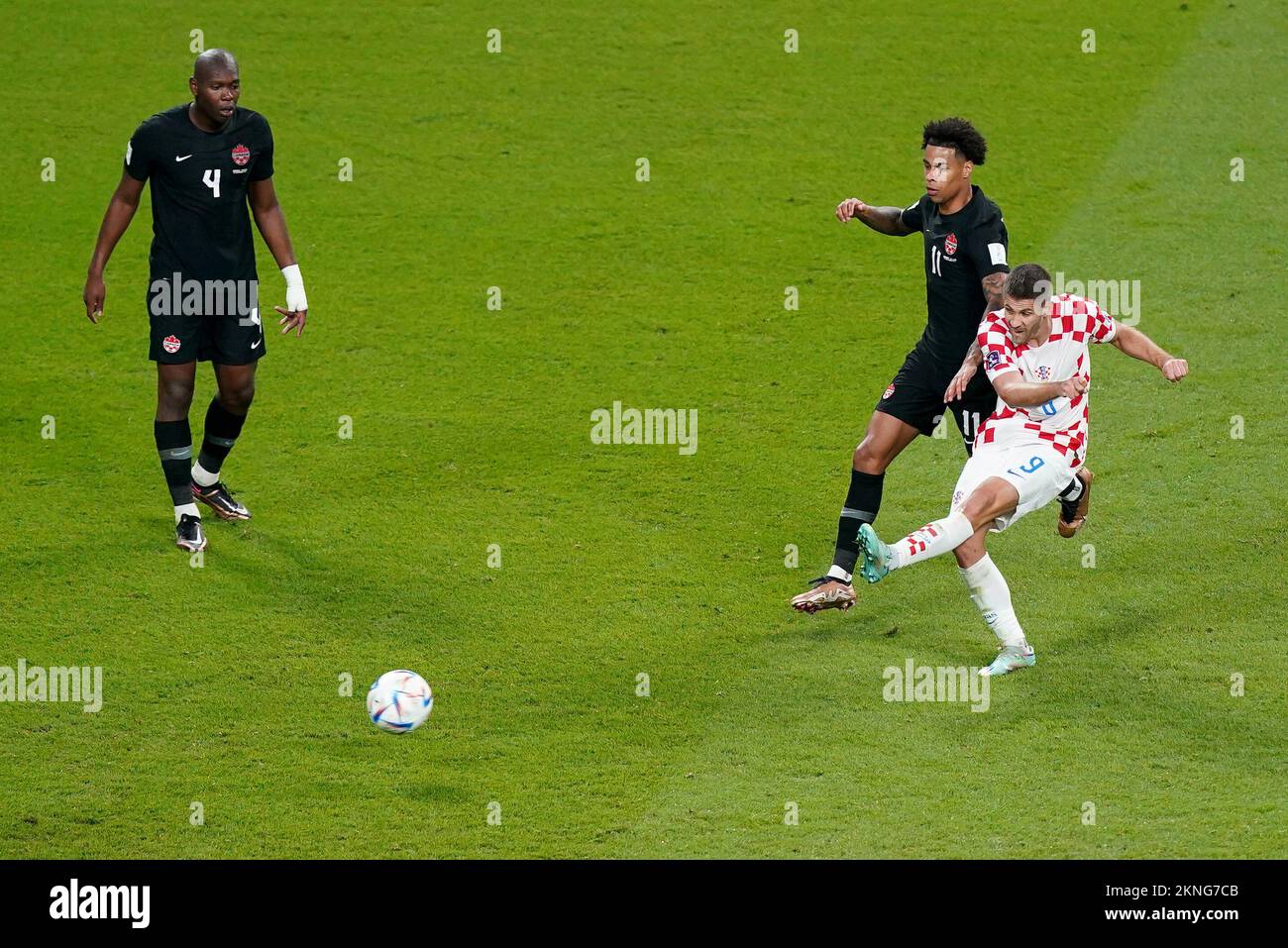 Croatia’s Andrej Kramaric scores their sides third goal during the FIFA ...