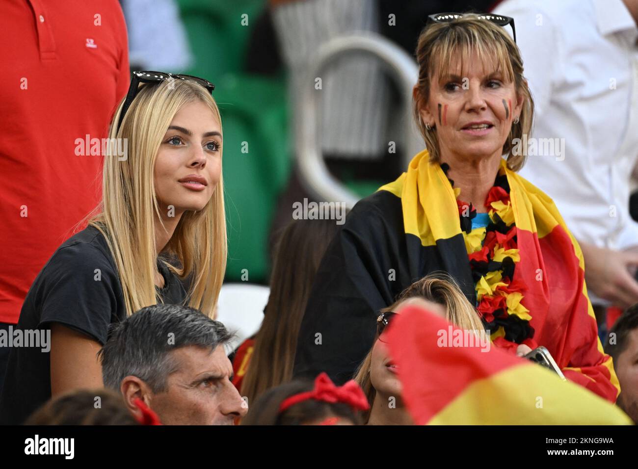 Kevin De Bruyne wife, Michele Lacroix attends Belgium v Morocco match ...
