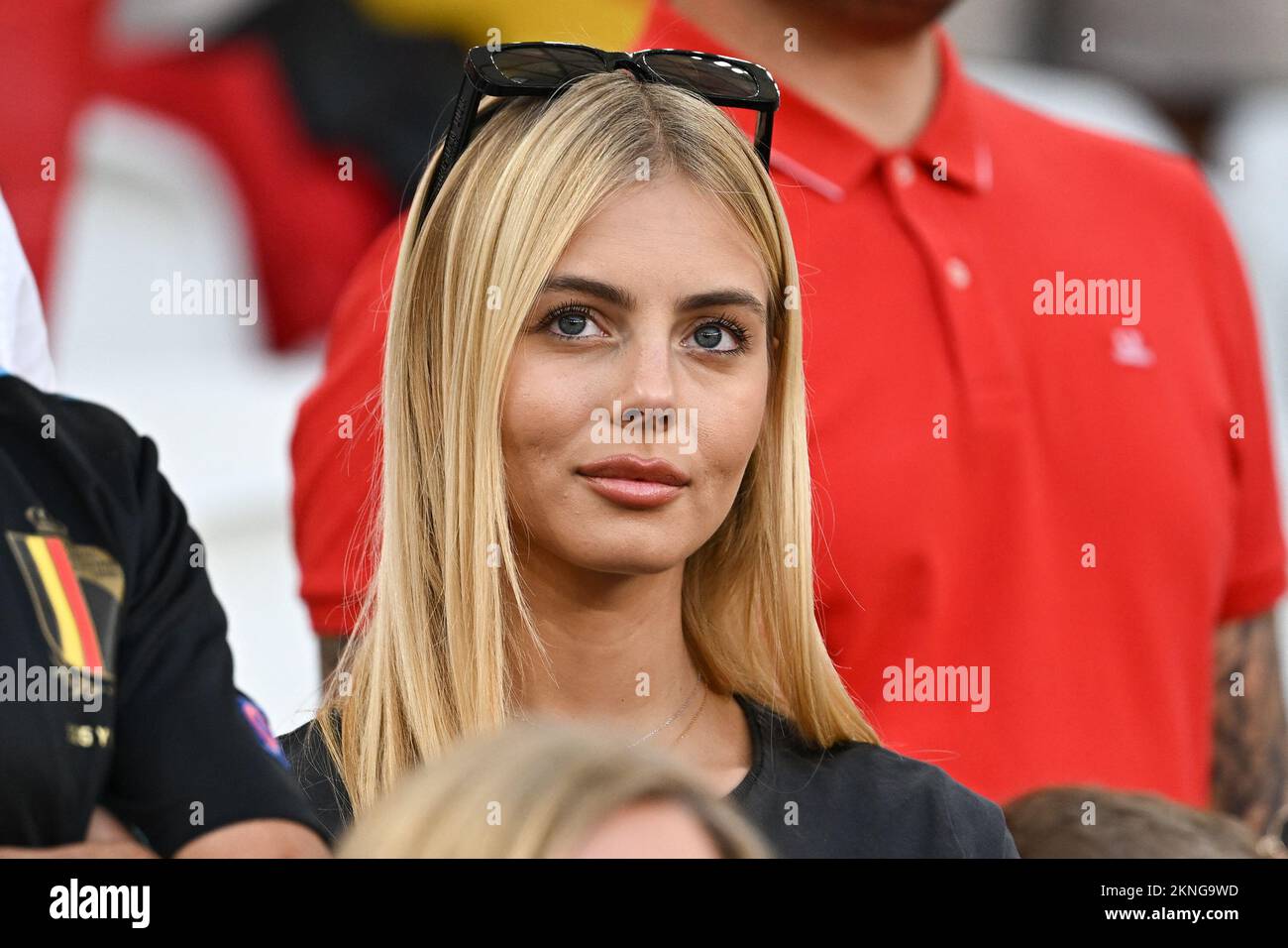 Kevin De Bruyne wife, Michele Lacroix attends Belgium v Morocco match ...