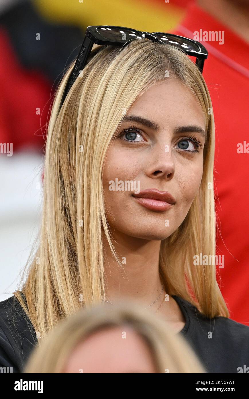 Kevin De Bruyne wife, Michele Lacroix attends Belgium v Morocco match ...