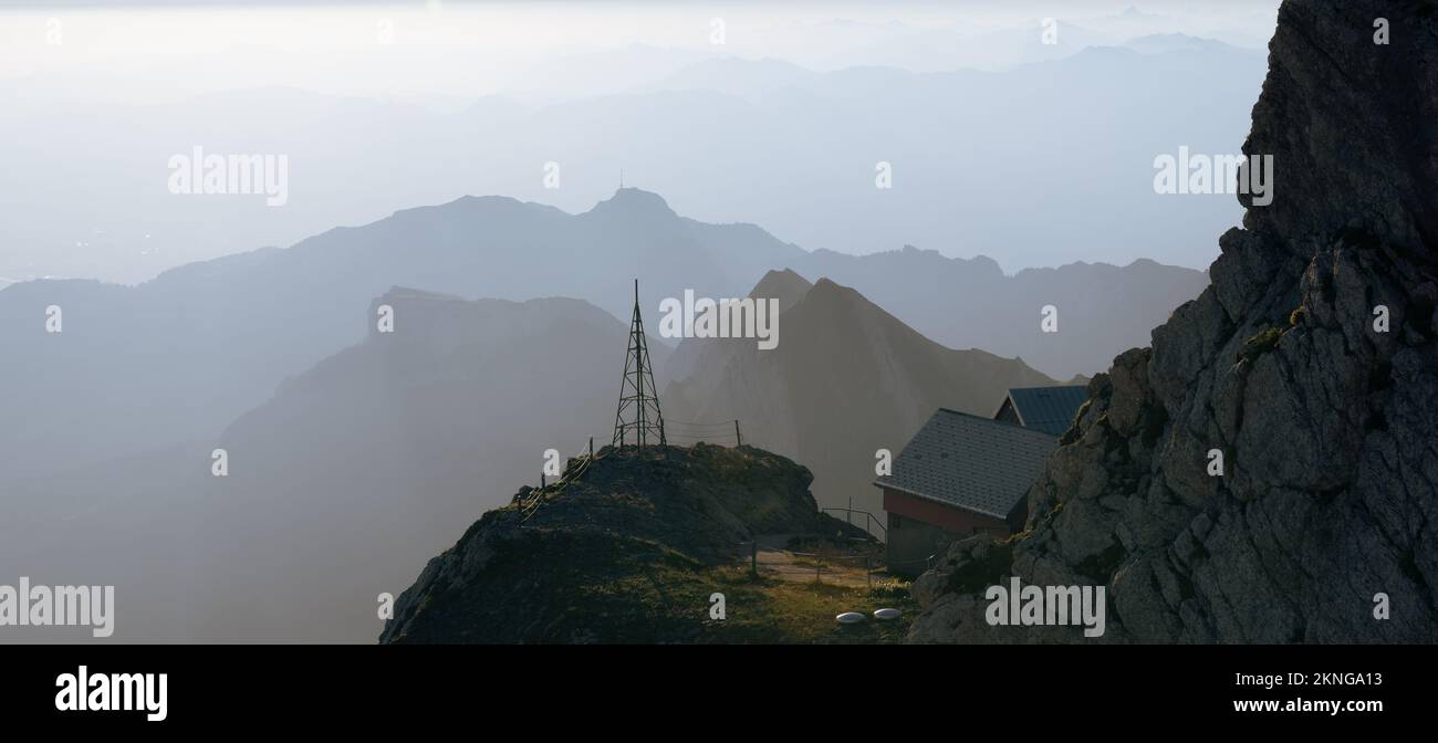 A mesmerizing scene of Alpstein mountains Appenzell Alps in Switzerland ...