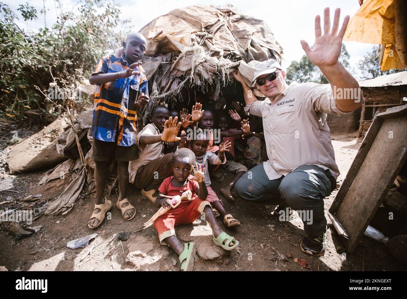 Mount Elgon, Kenya - 01.25.2017: Children from poor families smile in ...