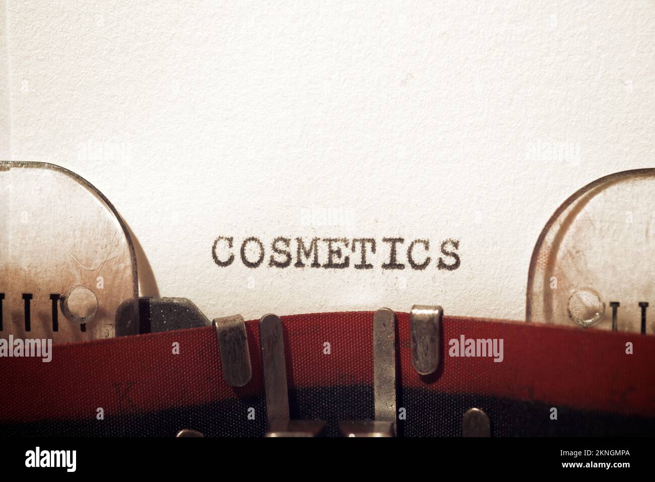 Cosmetics text written with a typewriter Stock Photo - Alamy