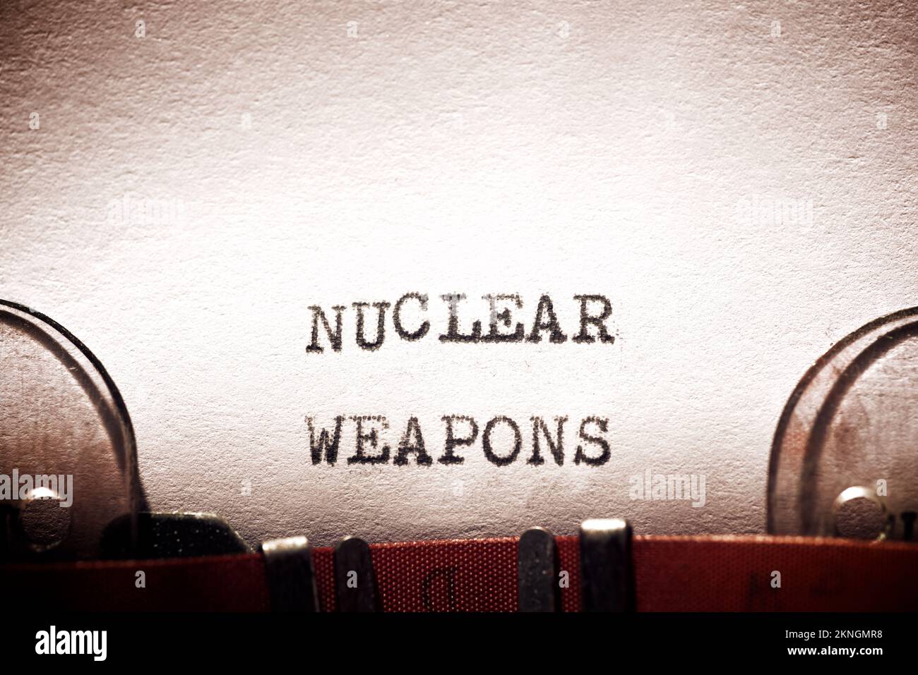 Nuclear weapons phrase written with a typewriter Stock Photo - Alamy