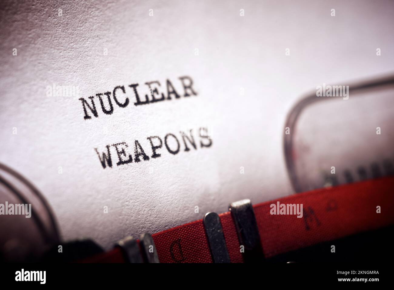Nuclear weapons phrase written with a typewriter Stock Photo - Alamy
