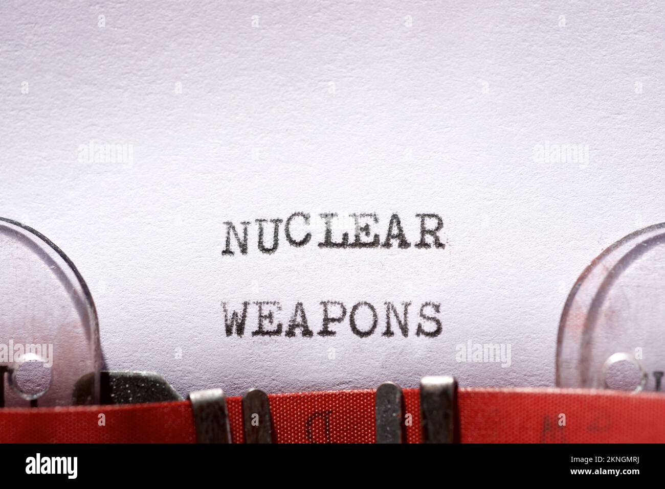 Nuclear weapons phrase written with a typewriter Stock Photo - Alamy