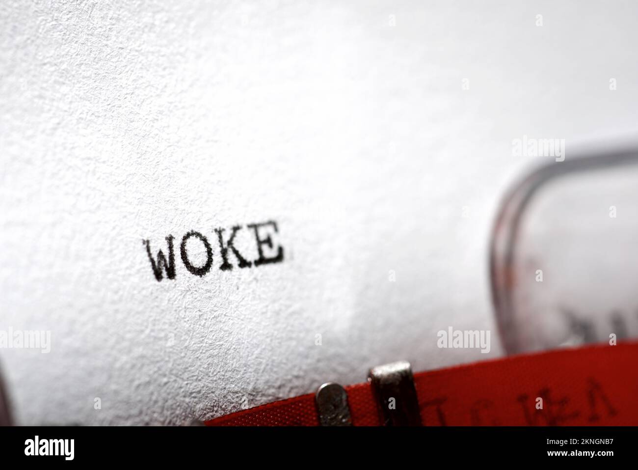 Woke word written with a typewriter Stock Photo - Alamy