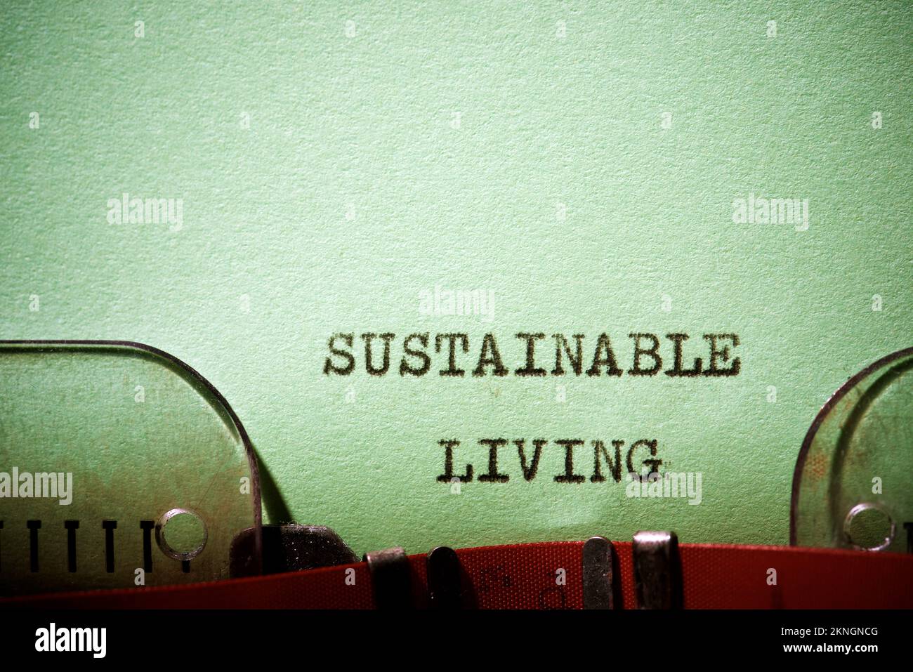 Sustainable living phrase written with a typewriter Stock Photo - Alamy