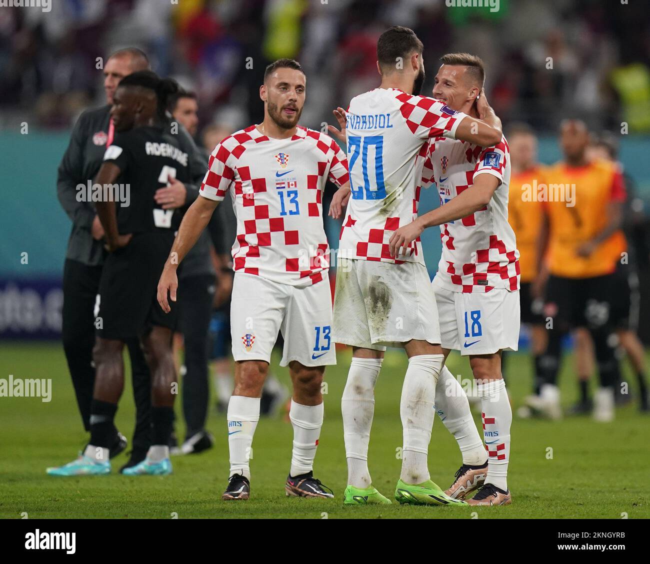 Croatia's Nikola Vlasic (left), Josko Gvardiol (centre) and Mislav ...