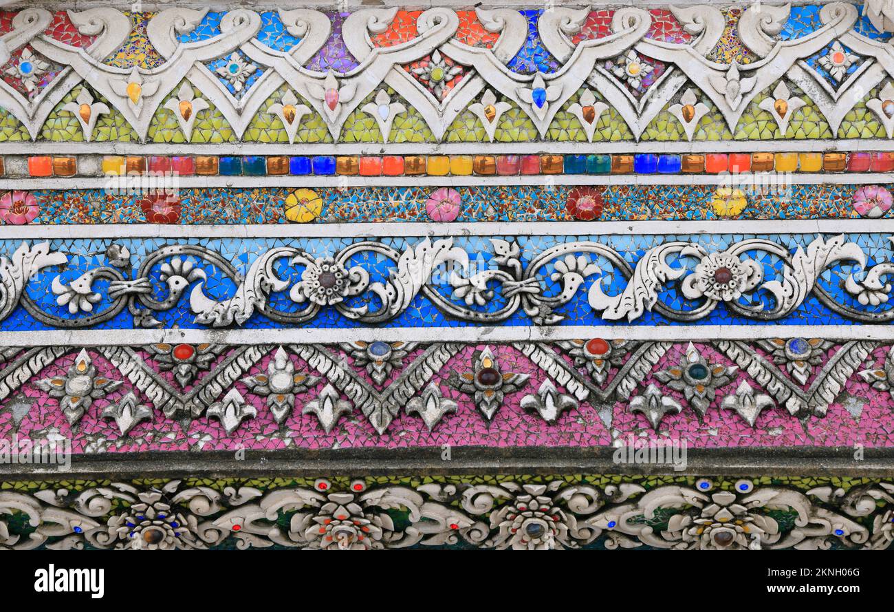 Beautiful detail of traditional Thai art decorated made from ceramic ...