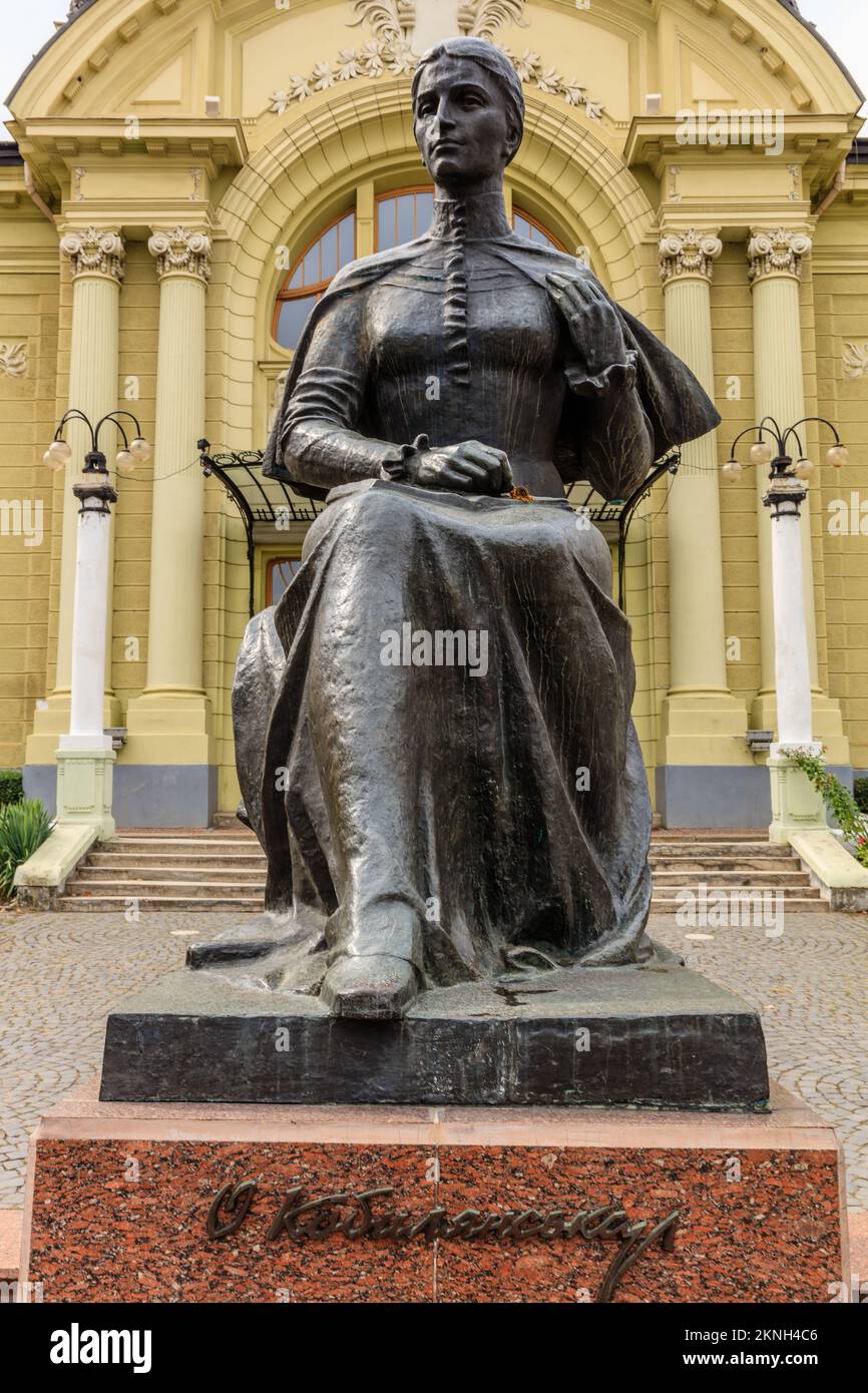 A statue in Chernivtsi Ukrainian Music and Drama Theater Stock Photo ...