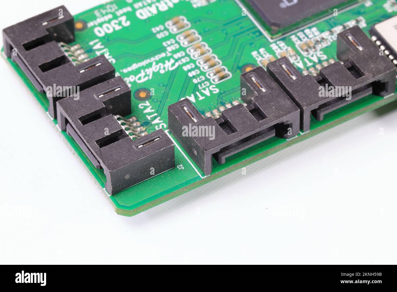 Close up Serial ATA(SATA) connector on raid Controller board. SATA is ...