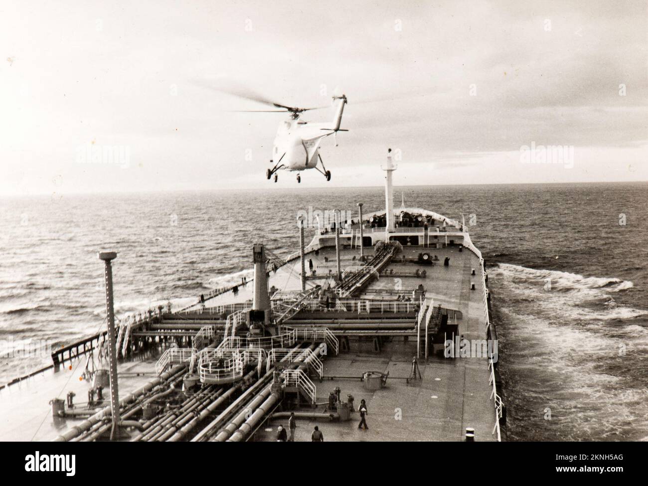 A LNG carrier ship sailing somewere in Meditarranean sea in early seventies probably during crew ...