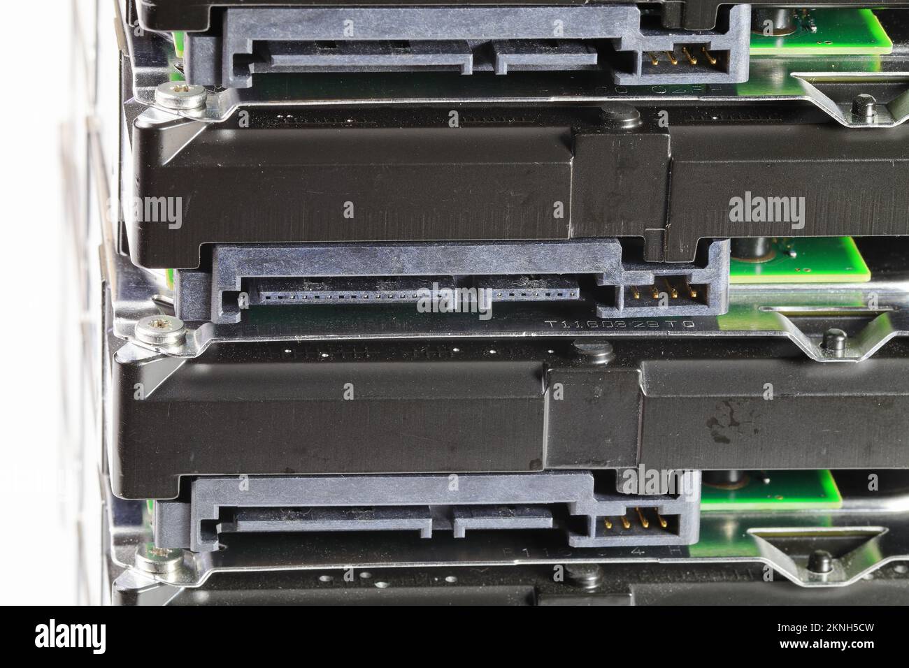 pile or stack of HDD, SSHD Hybrid hard disk drives 3.5" standard ...