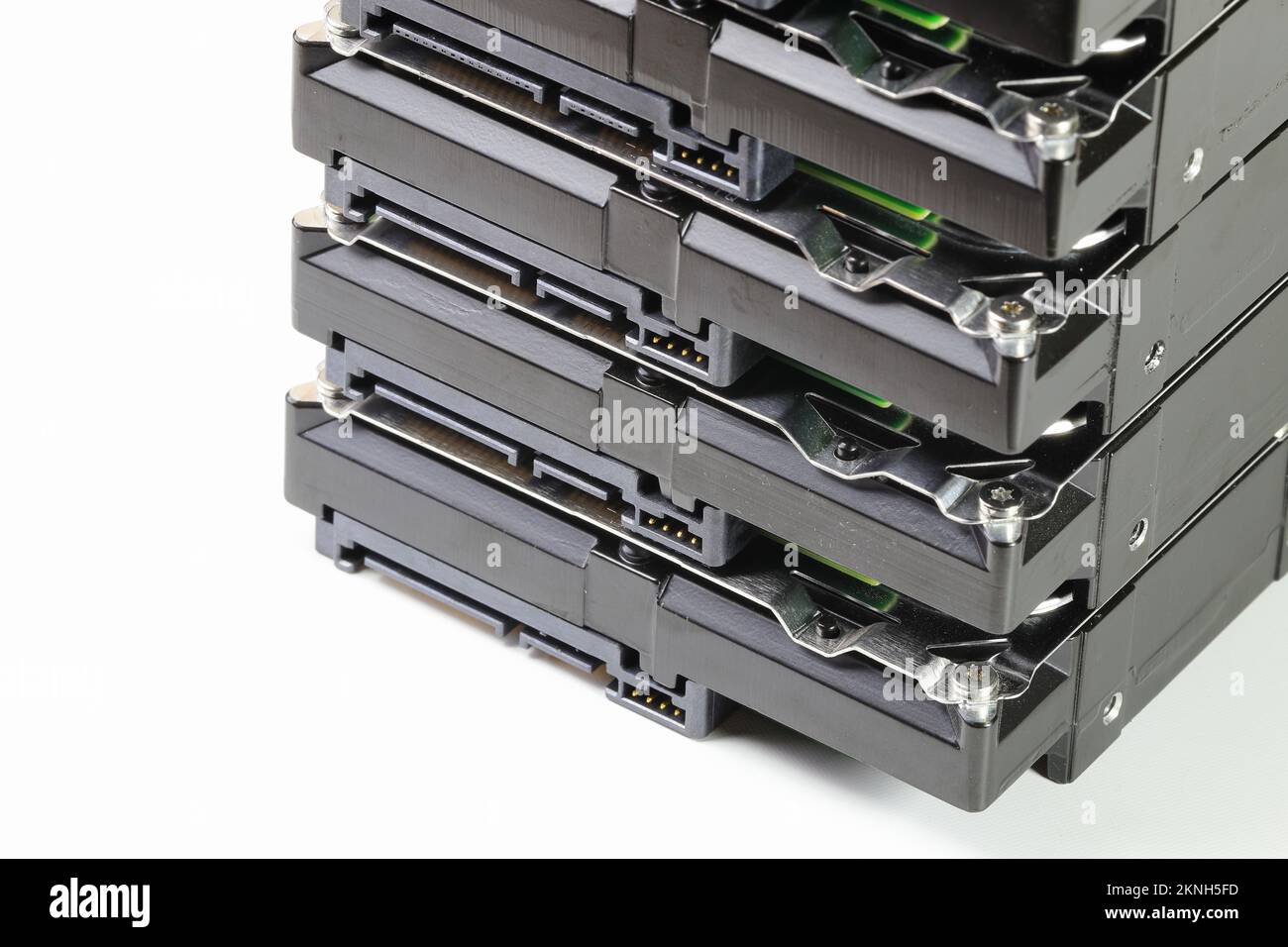 pile or stack of HDD, SSHD Hybrid hard disk drives 3.5" standard ...