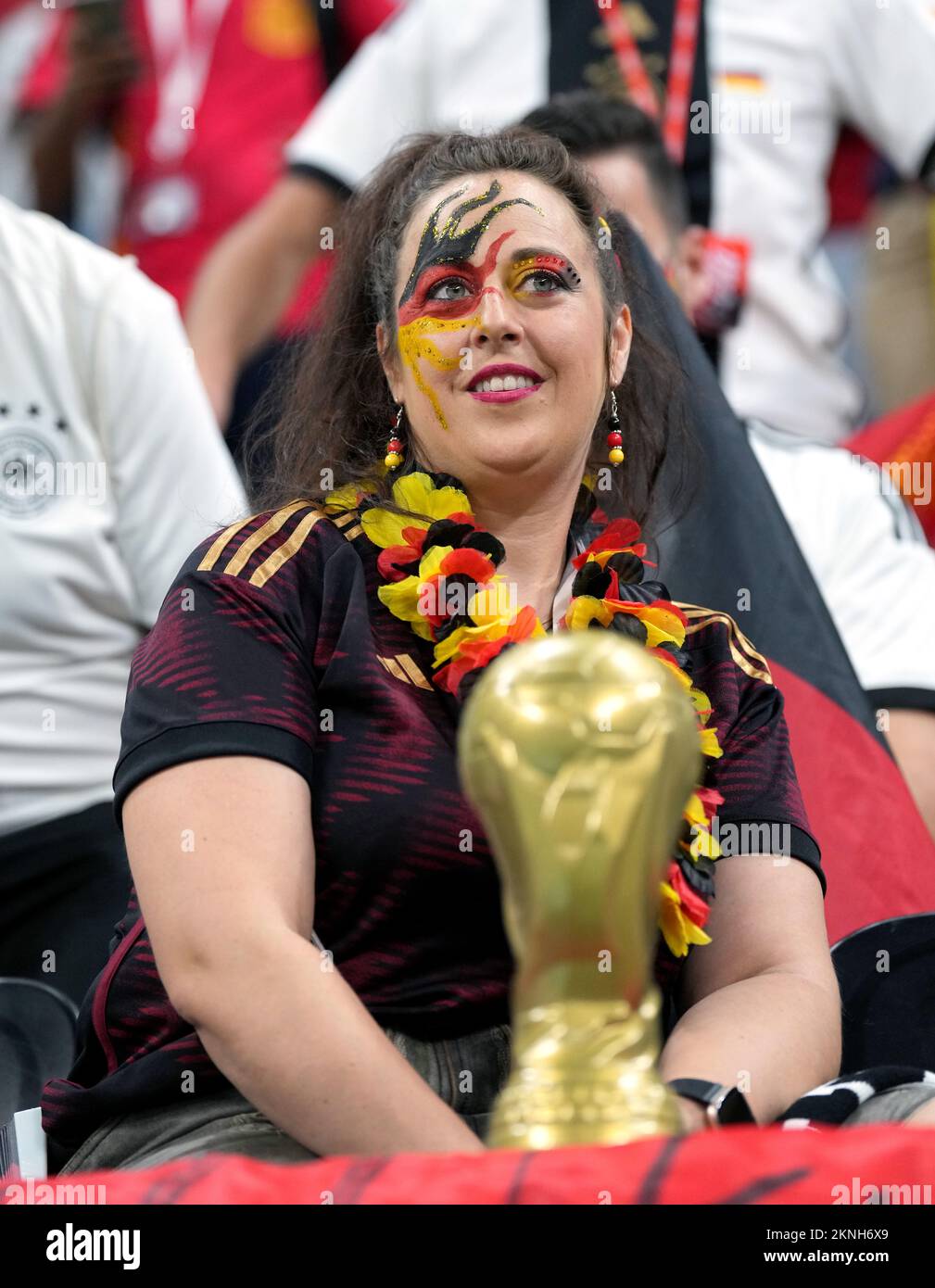 A Germany fan in the stands ahead of the FIFA World Cup Group E match ...