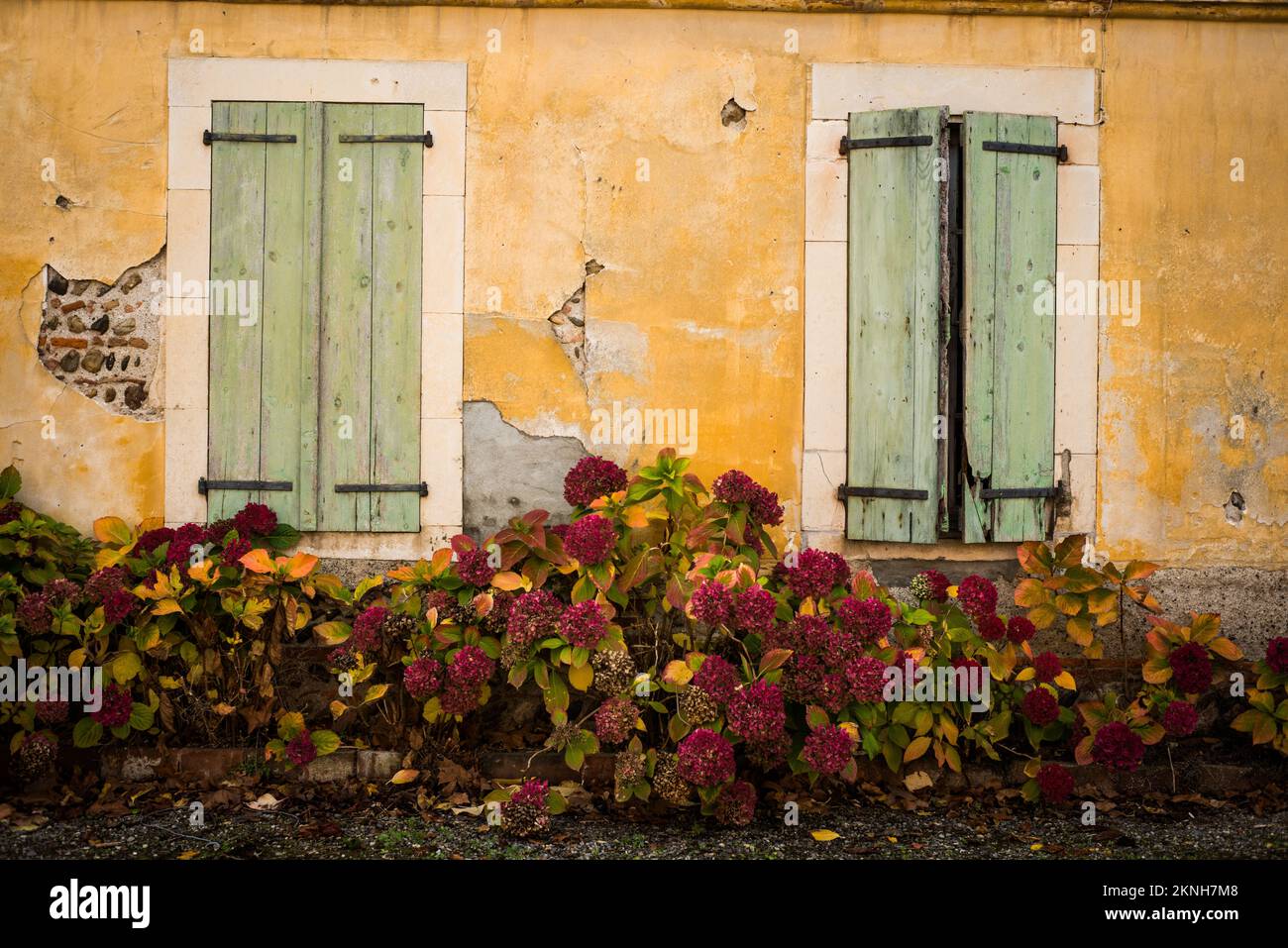 French village windows Stock Photo - Alamy