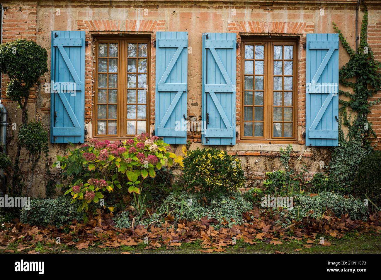 French village windows Stock Photo - Alamy