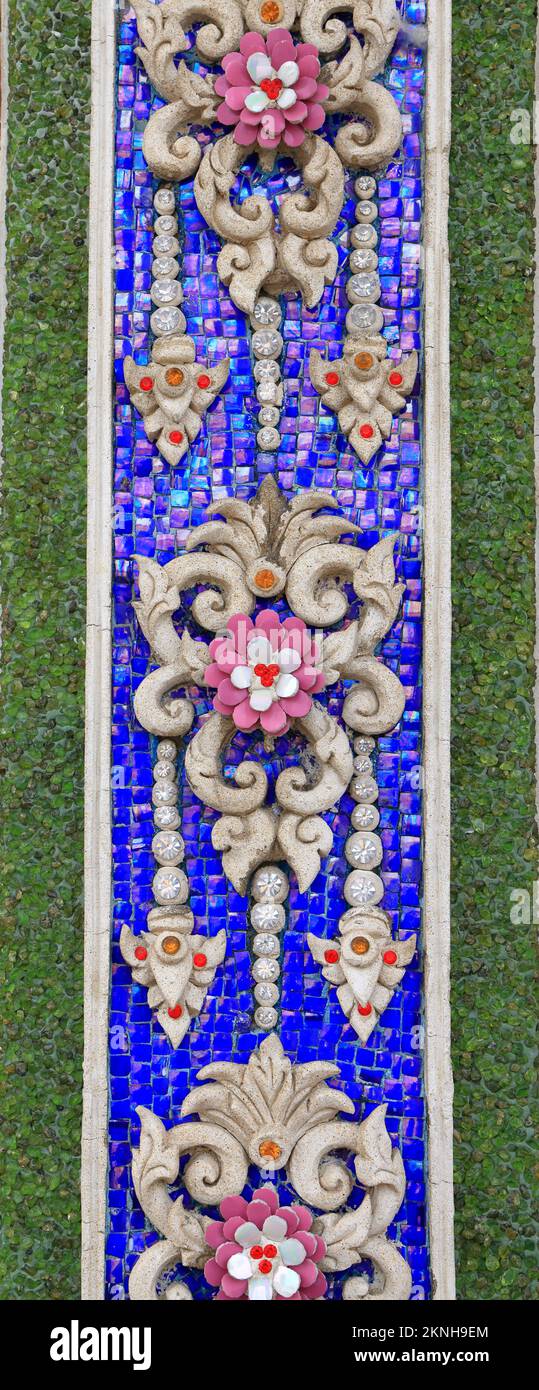 Beautiful detail of traditional Thai art decorated made from ceramic ...