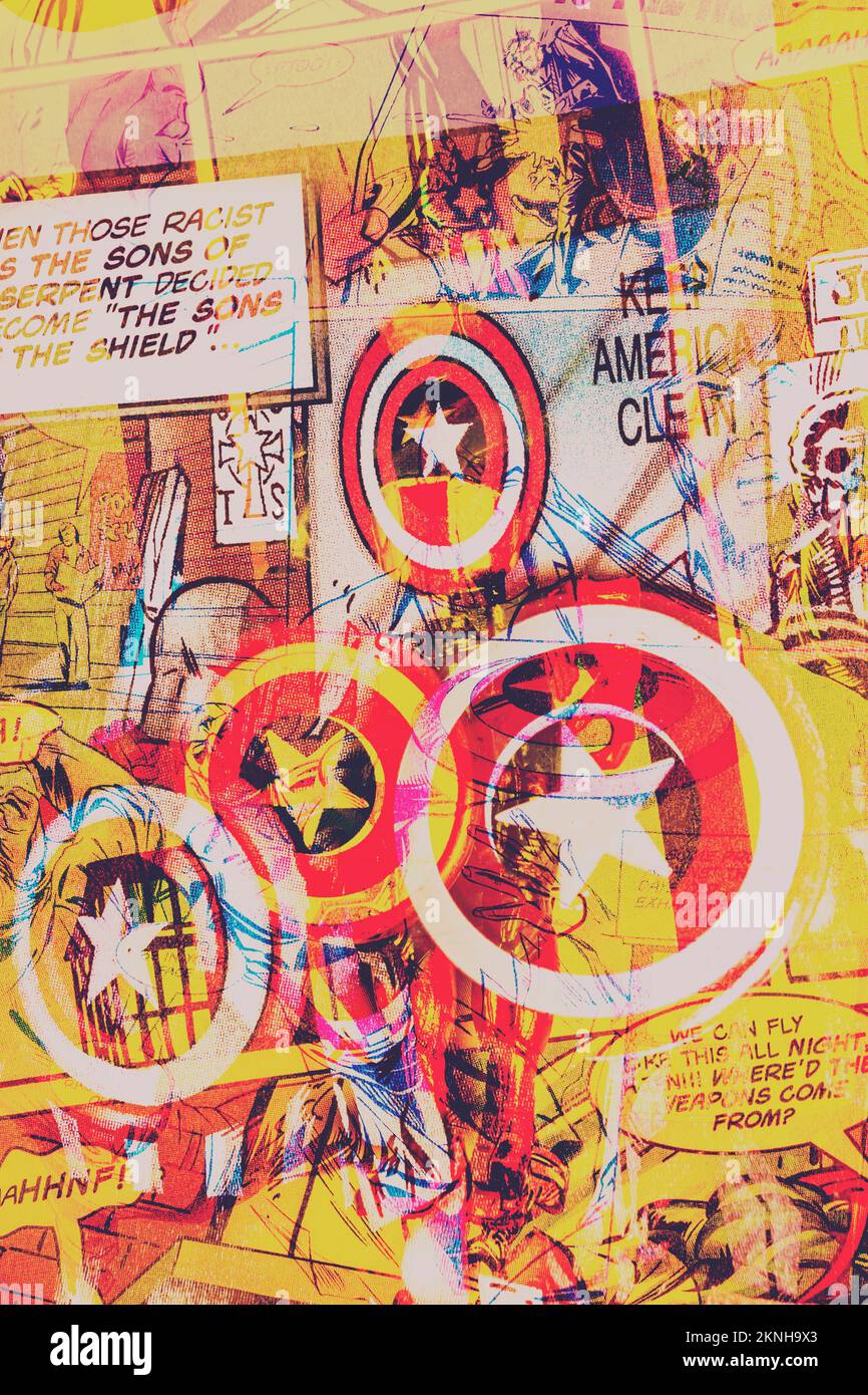 Creative abstract art on ink prints and star shields from fantasy reads ...