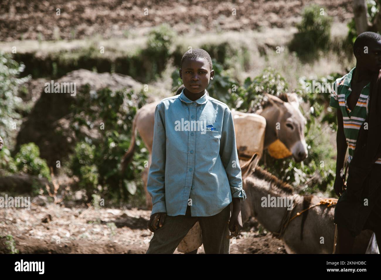 Mount Elgon, Kenya - 01.25.2017: Portrait of an African American child ...
