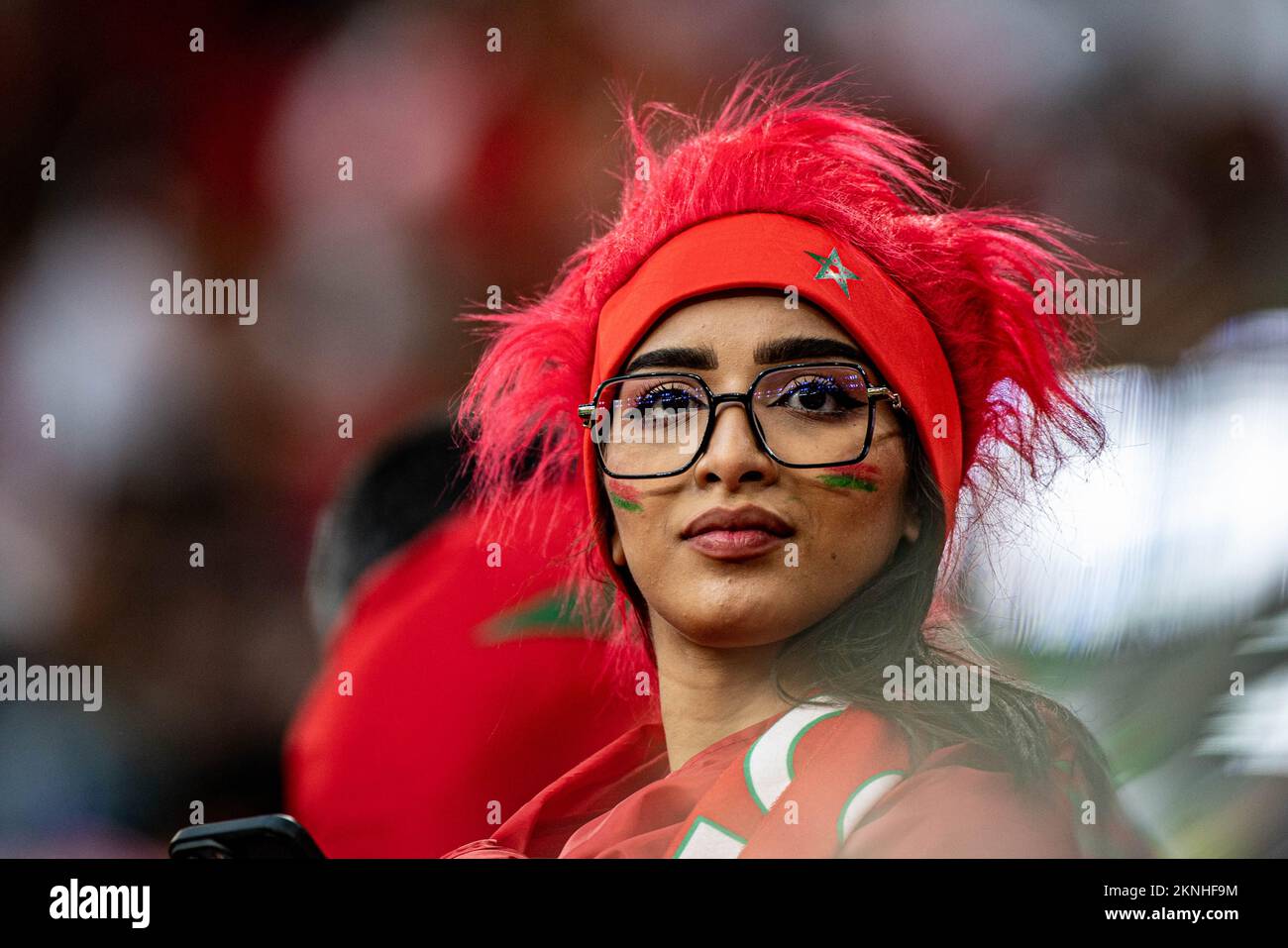 Moroccan fan enjoy the atmosphere during the FIFA World Cup Qatar 2022 ...