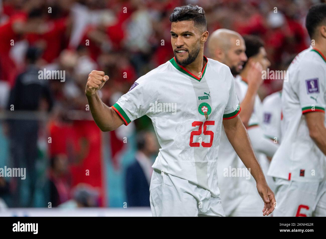 Yahya Attiat-Allah of Morocco celebrates during the FIFA World Cup ...