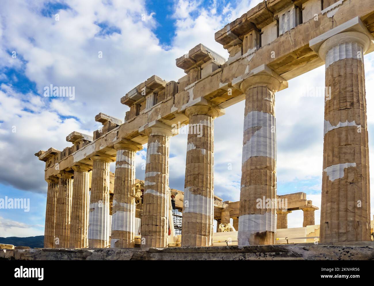 Pillars of Parthenon in Athens being reconstructed with old and new ...