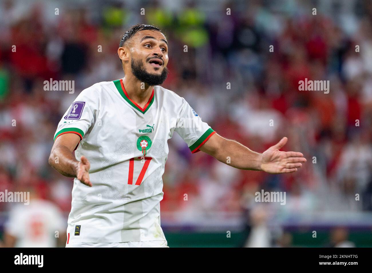Sofiane Boufal of Morocco during the FIFA World Cup Qatar 2022 Group F match between Belgium and ...