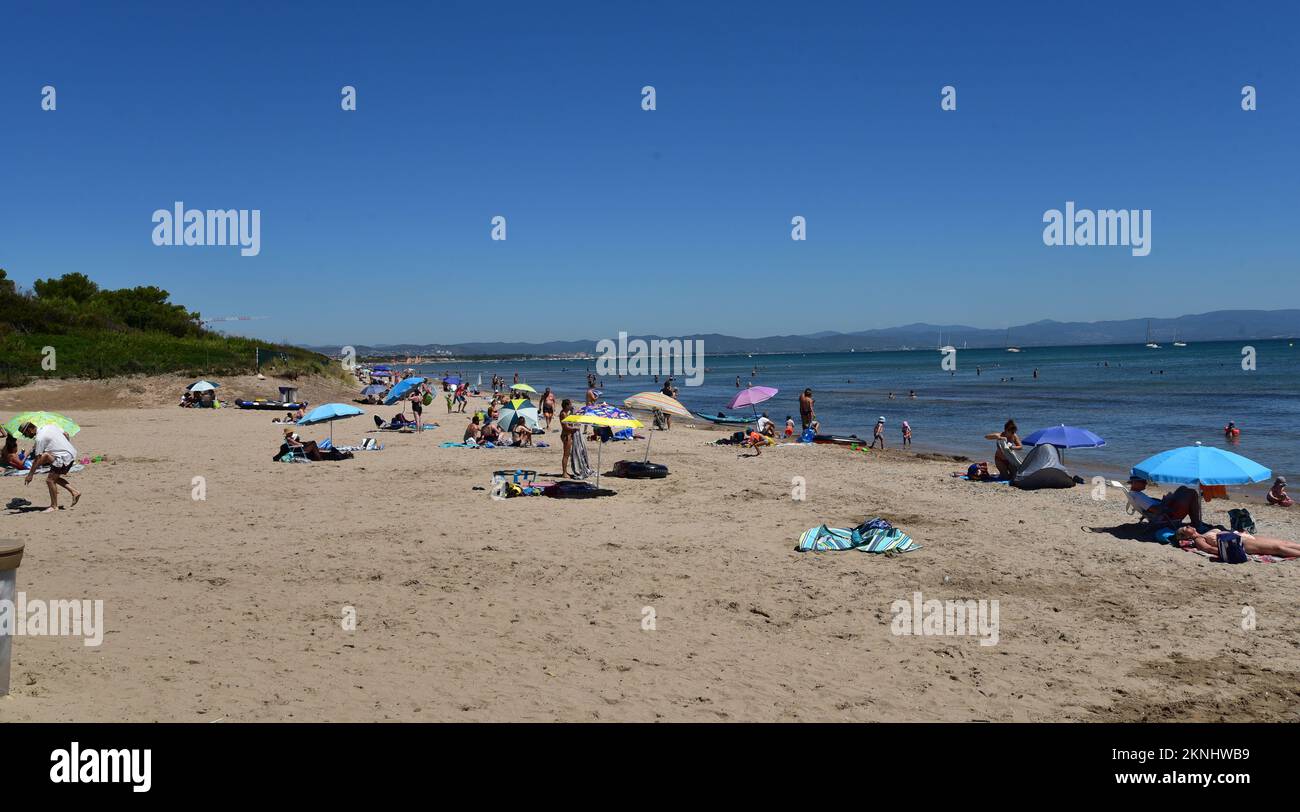 La Badine beach in Hyeres les Palmiers Var Stock Photo - Alamy