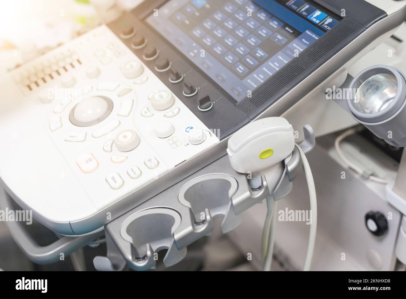 Medical ultrasound machine with linear probes in a hospital diagnostic ...