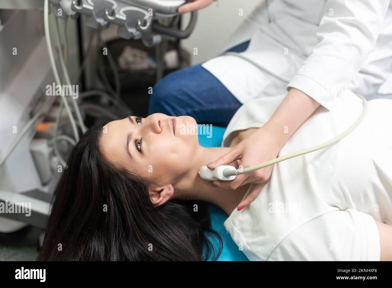 Doctor and patient. Ultrasound equipment. Diagnostics. Sonography Stock ...