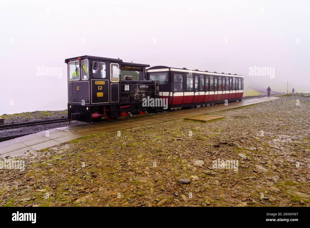 Train on snowdon mountain railway hi-res stock photography and images - Alamy