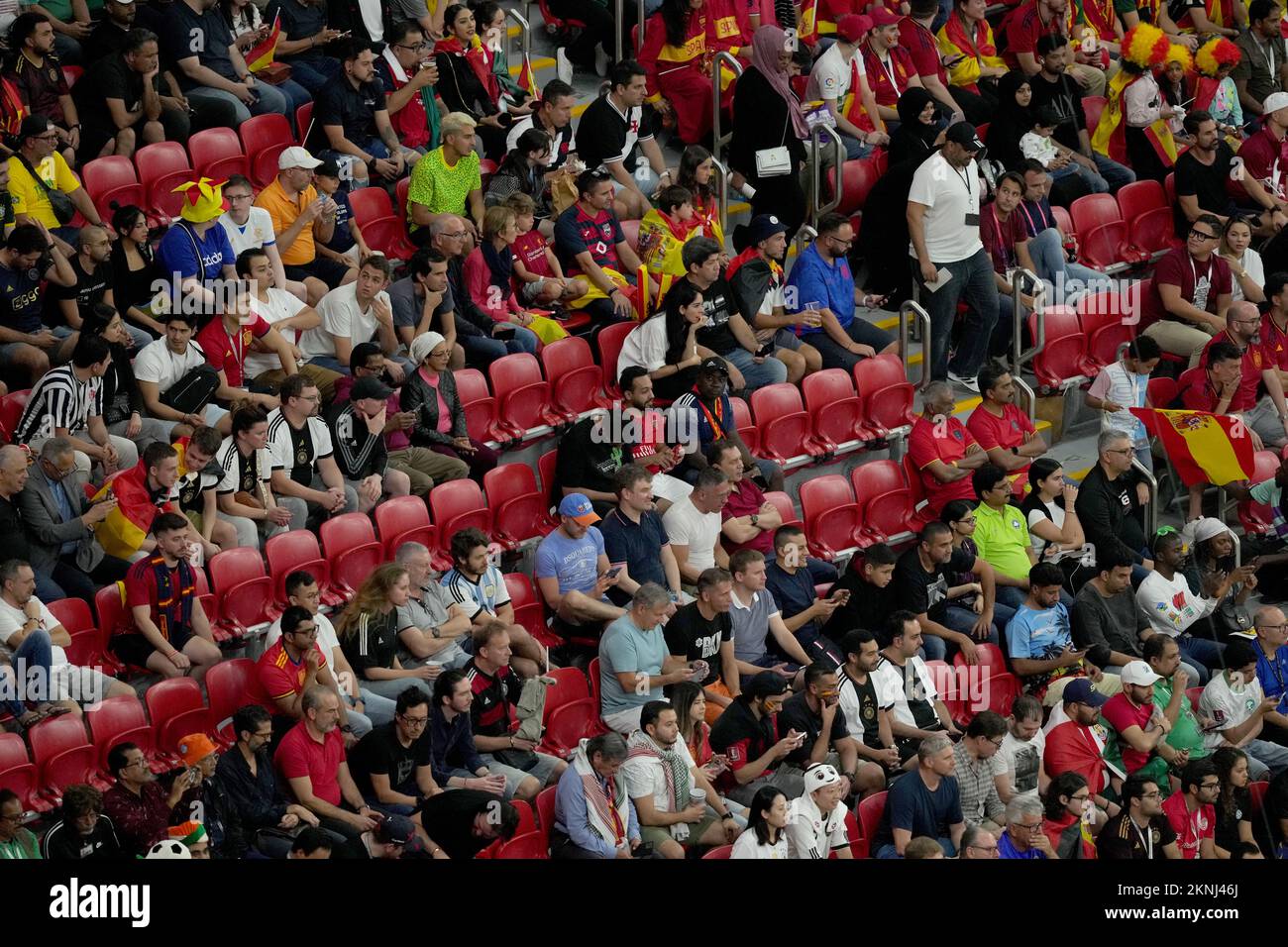 A general view of empty seats during the FIFA World Cup Group E match ...