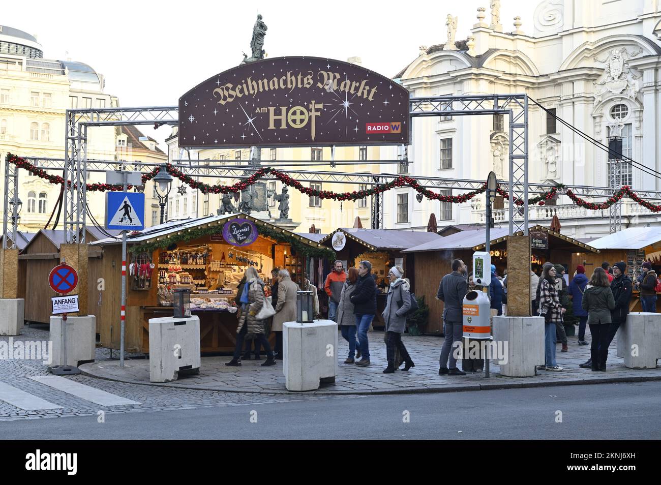 Vienna, Austria. November 27, 2022. Christmas market at Hof in Vienna ...