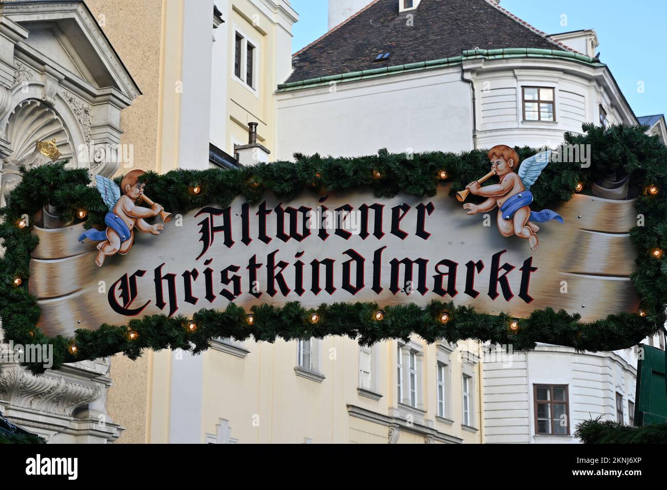 Vienna, Austria. November 27, 2022. Old Viennese Christmas market on ... Vienna, Austria. November 27, 2022. Old Viennese Christmas market on ...