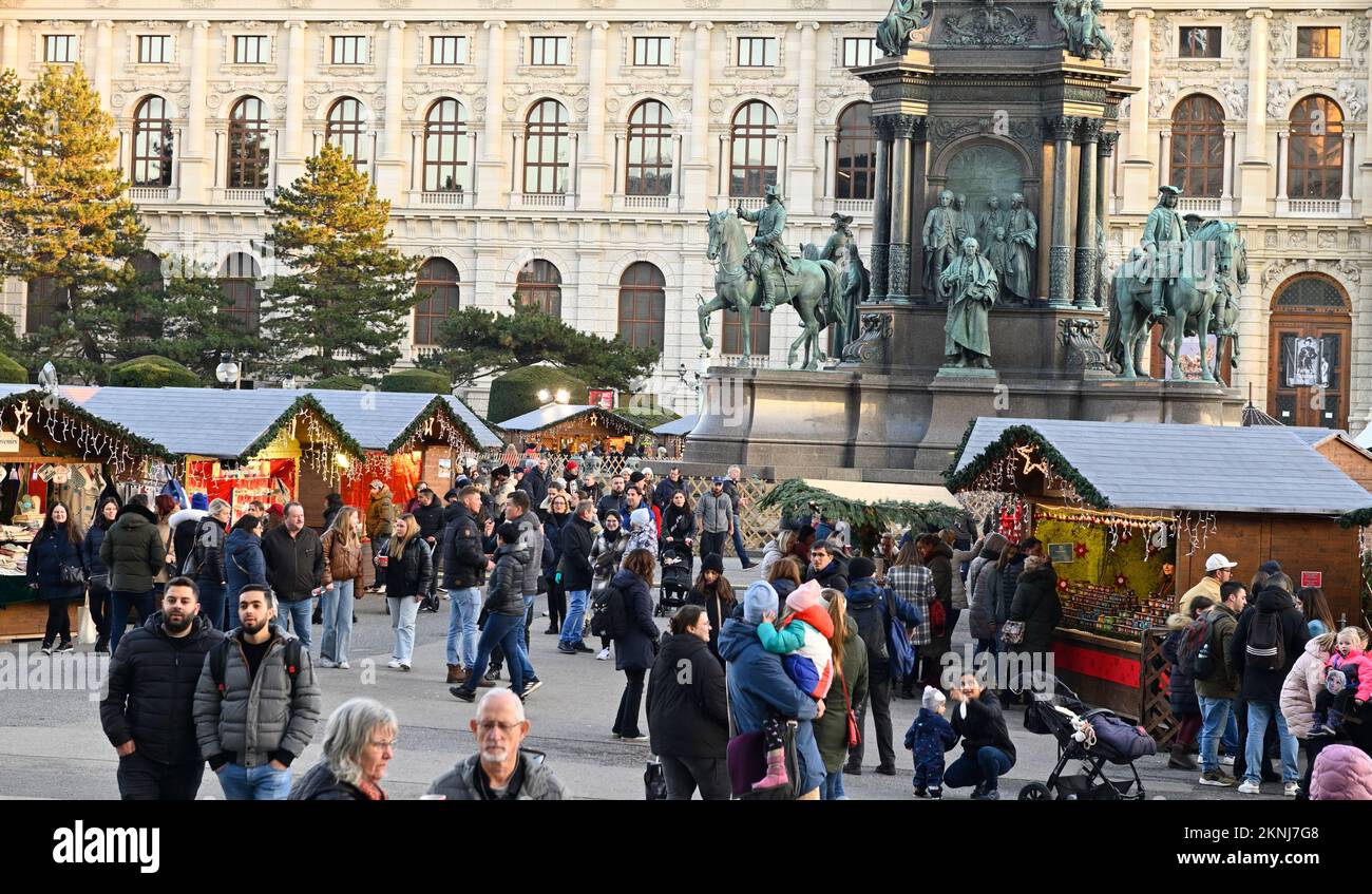 Vienna, Austria. November 27, 2022. Christmas Village Maria-Theresien ...