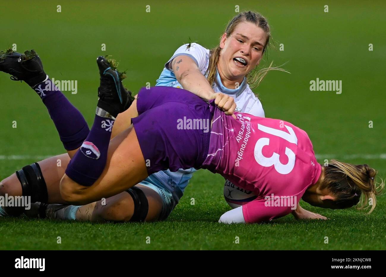 NORTHAMPTON, ENGLAND- Nov -27 - 2022 : Kaitlan Leaney of HARLEQUINS ...